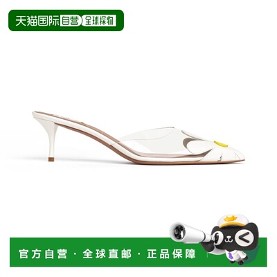 自营欧洲直邮ALAIA阿莱亚 BLOOM女士白色皮革穆勒鞋拖鞋单鞋半拖