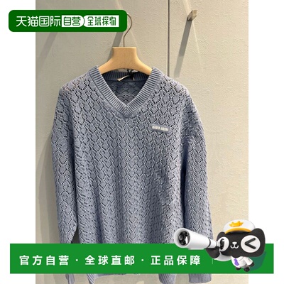 1h可退 Miu Miu V领长袖针织衫 MML05Z191ASOOO
