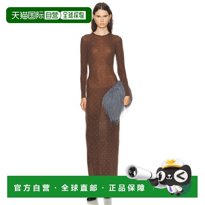 Rabanne 女士 长袖长款连衣裙 25HMRO156ML0322长裙