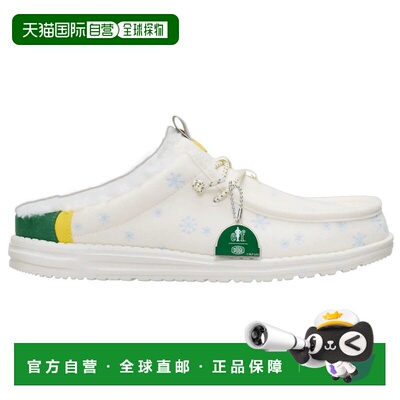 自营欧洲直邮Crocs卡骆驰 Wally Slip x Elf男士象牙白纺织便鞋