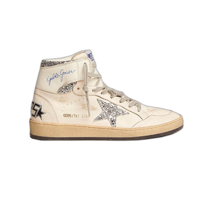 自营欧洲直邮GOLDENGOOSE/GGDB女士白色皮革亮片星星休闲中帮运动