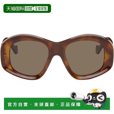 1h可退 香港直邮LOEWE 罗意威 女士 棕色 Beveled Pentagon 太阳