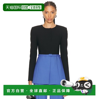 1h可退 香港直邮CAROLINA HERRERA 女士 束带圆领夹克 R2611N103B
