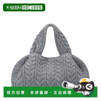自营欧洲直邮Polene Numero Neuf女士灰色美利奴羊毛手提包