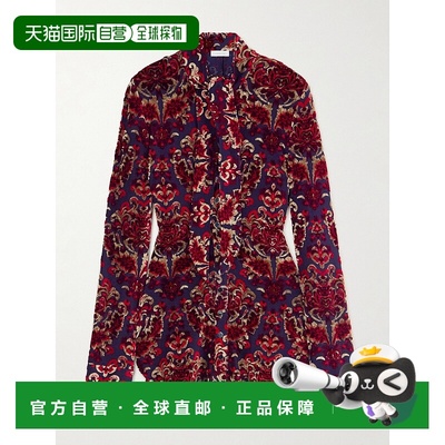 香港直邮Rabanne 女士 Tie-detailed 德沃尔天鹅绒衫 25PJTO024VI