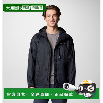 自营欧洲直邮Columbia Pouring Adventure III男士黑色防水冲锋衣