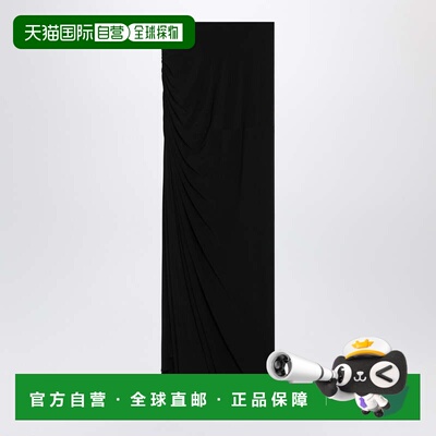 香港直邮alaia 女士 长款垂褶黑色半身裙 AA9J2378J050BCO995