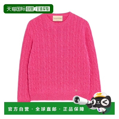 香港直邮valentino 华伦天奴 女士 MOULINÉ 羊毛粗线针织毛衣 BKC