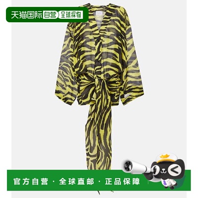 香港直邮The Attico 女士 动物纹棉质棉布迷你连衣裙