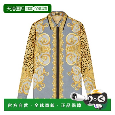 香港直邮Versace 长袖衬衫 10013601A16366范思哲真丝