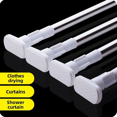 Bathroom shower curtain rod telescopic stainless steel dry