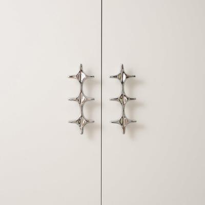 不止黄铜indoors原创设计小众银色简约黄铜衣柜门创意十字架拉手