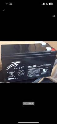 RITAR瑞达蓄电池RT1270H迅达通力电梯RT1272 12V7AH 7.2A 9AH电瓶