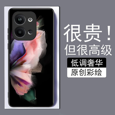 多彩渲染适用小米13高级12spro手机壳11ultra玻璃note12tpro钢化小米10至尊98红米k60全包50网红k40sk30s