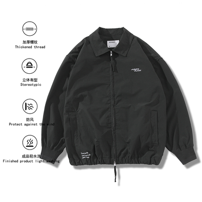 AGITOMADE翻领短宽拉链夹克