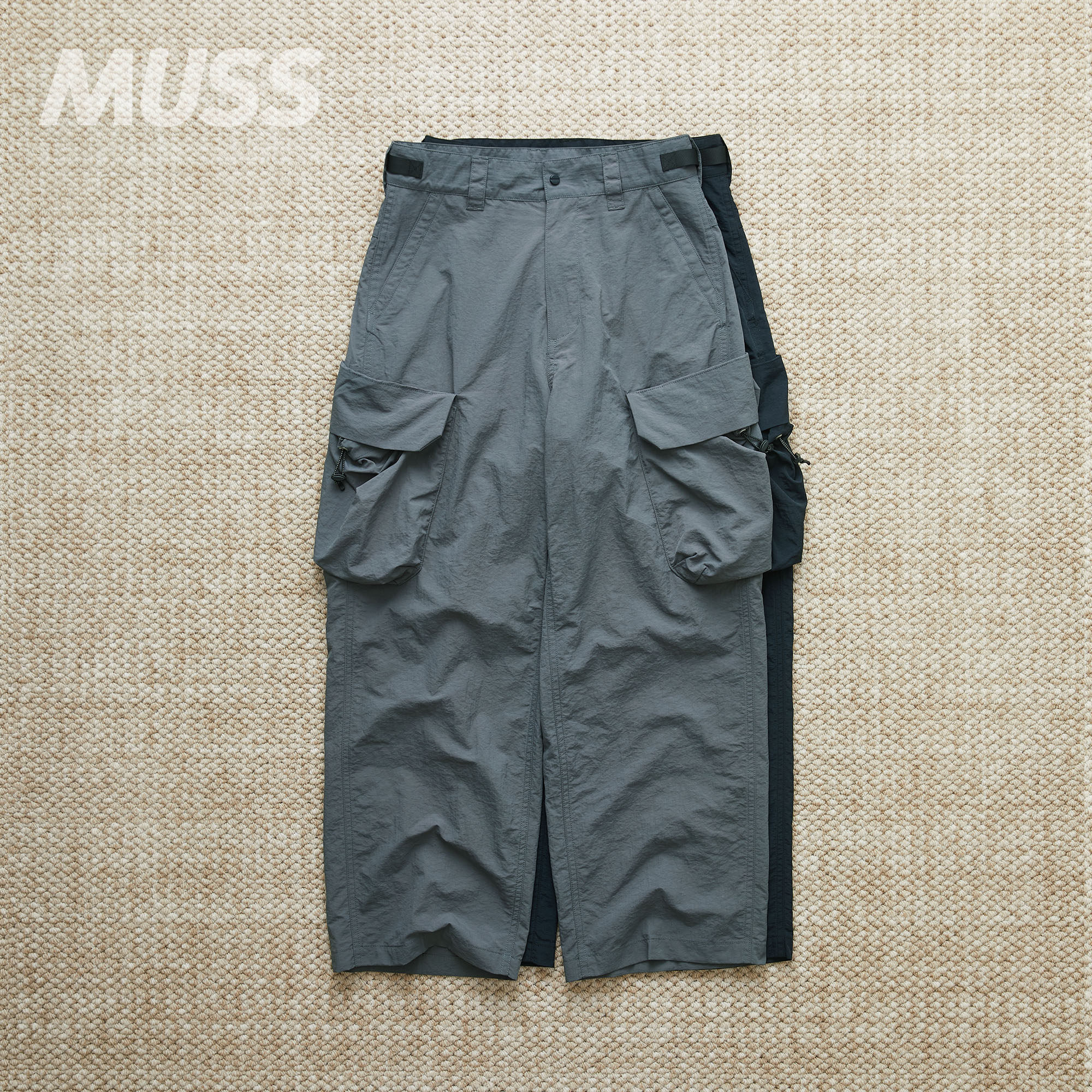现货 MEANSWHILE LUGGAGE CARGO 轻量机能哑光尼龙工装裤 25SS