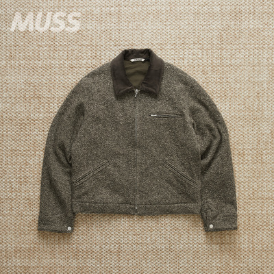 AURALEE纯羊毛粗呢复古夹克