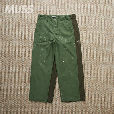 AURALEE褪色水洗埃及棉休闲裤