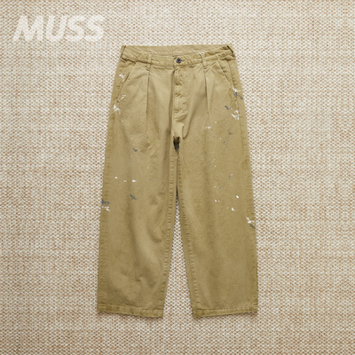 现货 ANCELLM PAINT CHINO TROUSERS 日产泼墨染色休闲卡其裤25SS