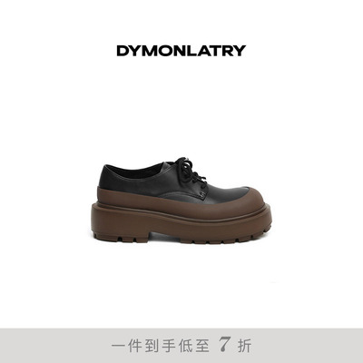 DYMONLATYR撞色极简女鞋系带圆头