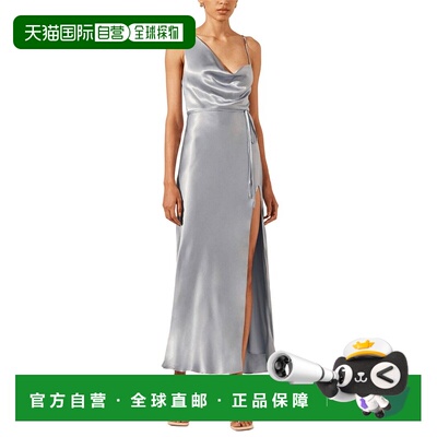 自营Shona Joy La Lune Draped Side Split Midi Dress - blue 美