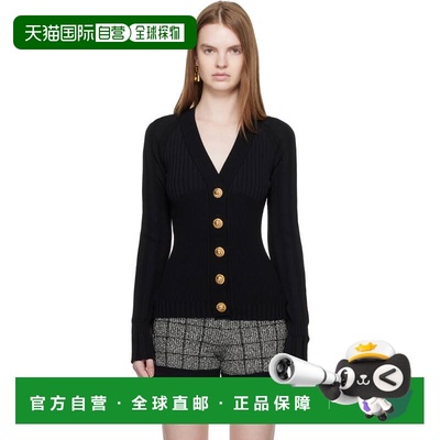 香港直邮潮奢 Balmain 巴尔曼 女士 黑色 Buttoned V-Neck Light