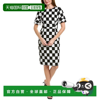 自营 Oscar de la Renta 粗花呢紧身早秋新款连衣裙 黑色 美国奥