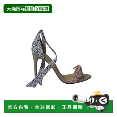 自营Alexandre Birman Clarita 多色棉质花卉结饰高跟鞋 - 多色