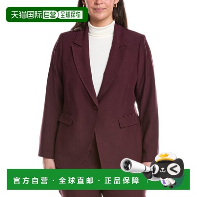 自营Tahari ASL Plus Solid Blazer - Purple 外套美国直发奥莱