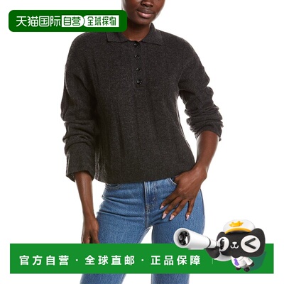 自营naadamSEAMENT沿海羊绒罗纹Polo毛衣-灰色 美国奥莱直发