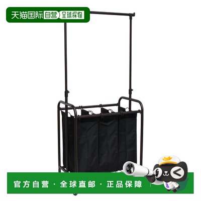 自营Oceanstar 3 袋滚动式洗衣分拣机，带可调节吊杆，青铜 美国
