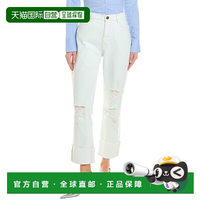 自营current elliottCurrent/Elliott 休闲翻边 Boyfriend Obliqu