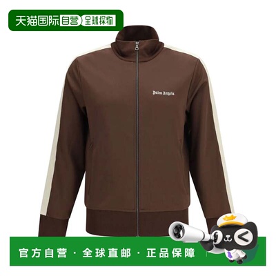 自营palm angels经典Logo Track上衣，配有高领和拉链口袋-黑色