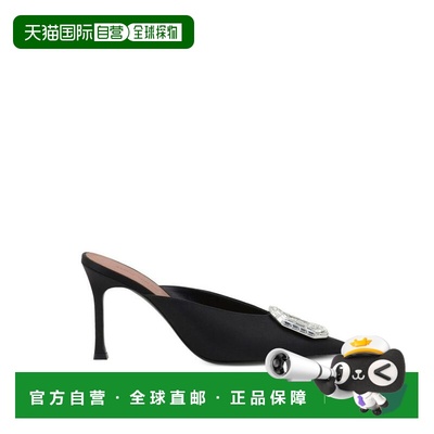 自营Amina Muaddi Silk Women's Mules - black 美国奥莱直发