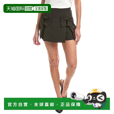 自营Gracia Double Bow Detailed Mini Skort - black 美国奥莱直