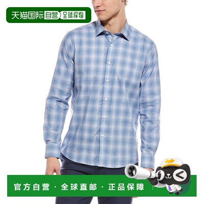 自营Scott Barber Canclini Fine Poplin Plaid Shirt - blue 美