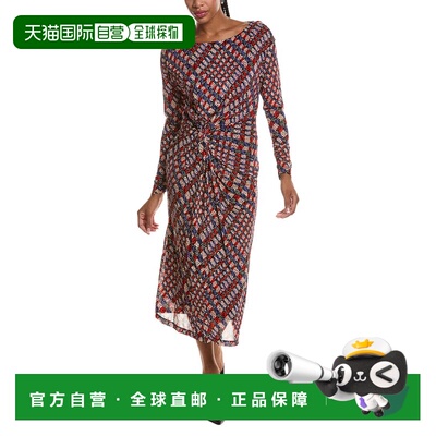 自营Diane von Furstenberg Hanna Midi连衣裙-紫色 美国奥莱直发