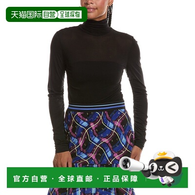 自营Diane von Furstenberg Piper高领上衣-黑色 美国奥莱直发