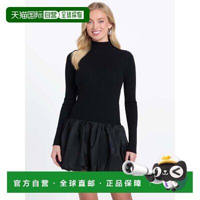 自营guessAdele Bubble Sweater Dress - black 美国奥莱直发