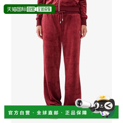 自营True Religion Velour Track Pant Womens Red Drawstring Wa
