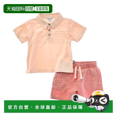 自营Splendid 2pc Picnic Polo Shirt & Short Set - orange 美国
