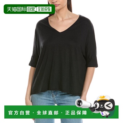自营Majestic Filatures弹力亚麻混纺大t恤-灰色 美国奥莱直发