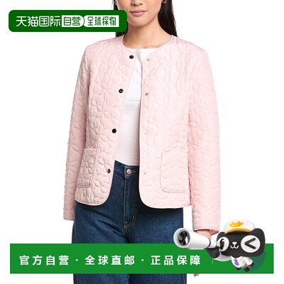 自营Jones New York Quilted Snap Front Jacket - pink 美国奥莱