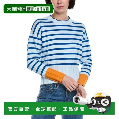 自营Brodie Cashmere Contrast Stripe Cashmere-Blend Sweater -