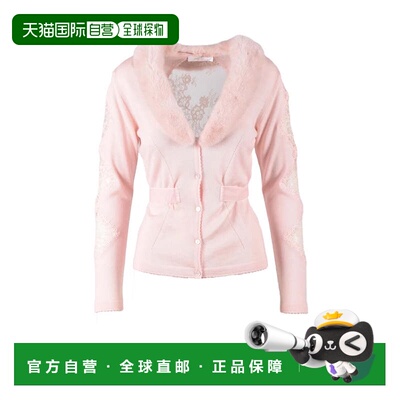 自营blumarineViscose/Polyester Cardigan with Fur Details - P