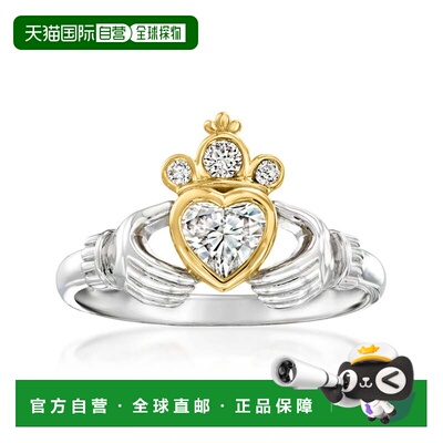 自营Ross-Simons Lab-Grown Diamond Claddagh Ring in Sterling