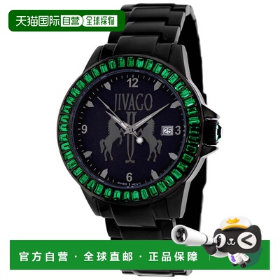自营Jivago Women's Folie Black Round 42mm - black 美国奥莱直