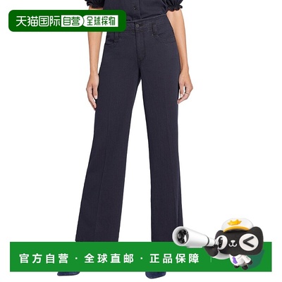 自营NYDJ Teresa Overdye Black Wide Leg Jean - multi 美国奥莱