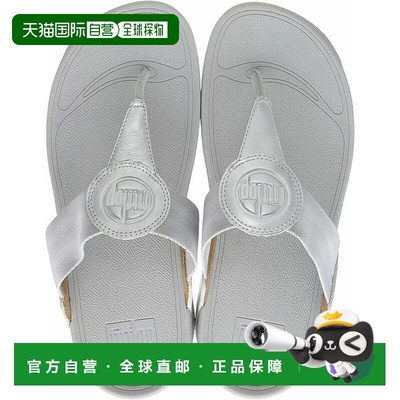 自营 FitFlop Walkstar DX4-011鞋头柱凉鞋女式银色防滑坡跟舒适-