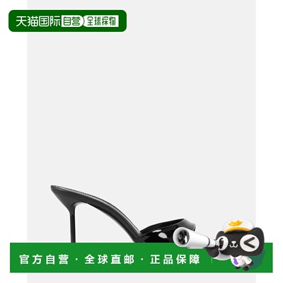 自营paris texasLidia Black Leather Heeled Mules - black 美国